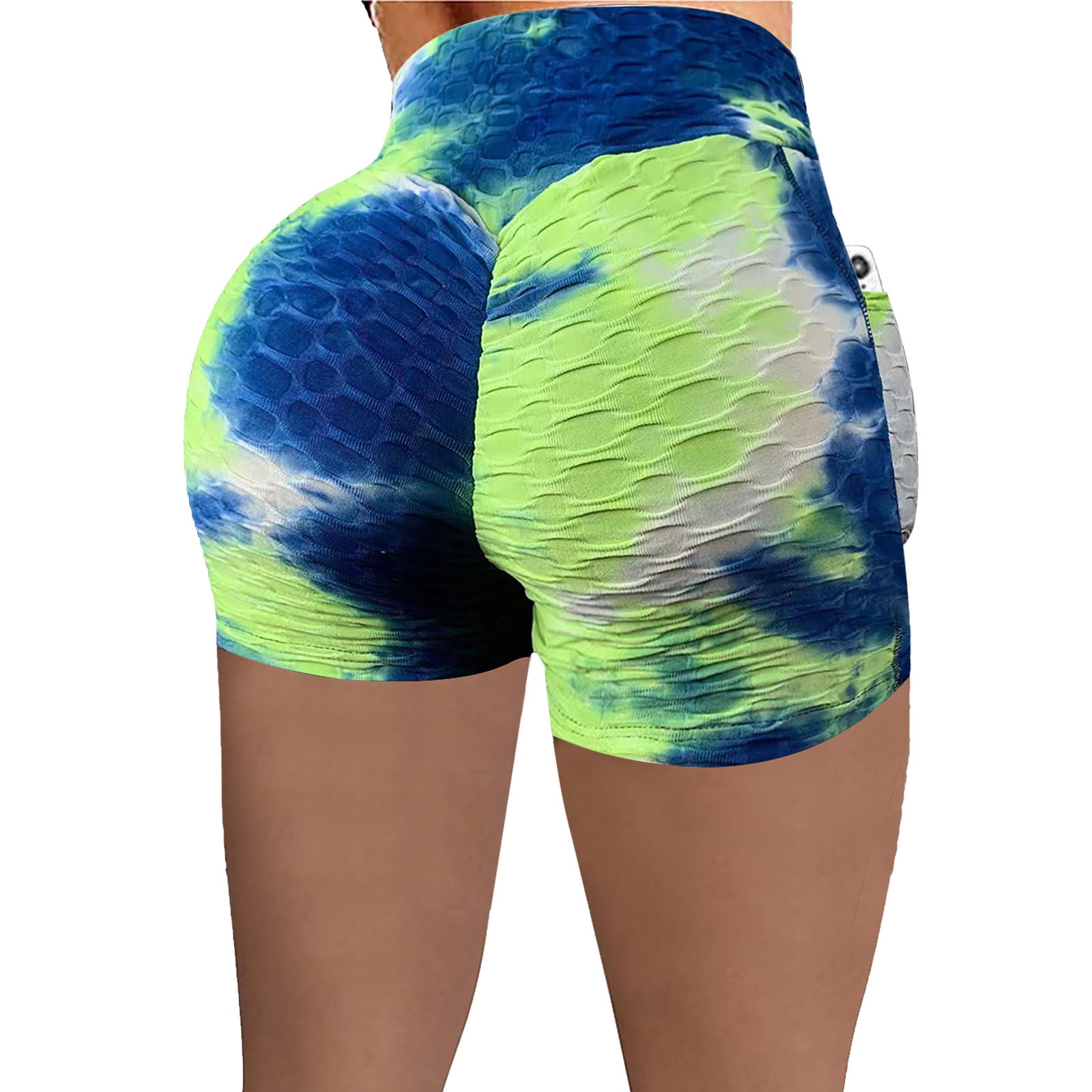 Rezuofi 2 Pcs Women's Honeycomb Biker Shorts, High Waist Yoga Shorts ...