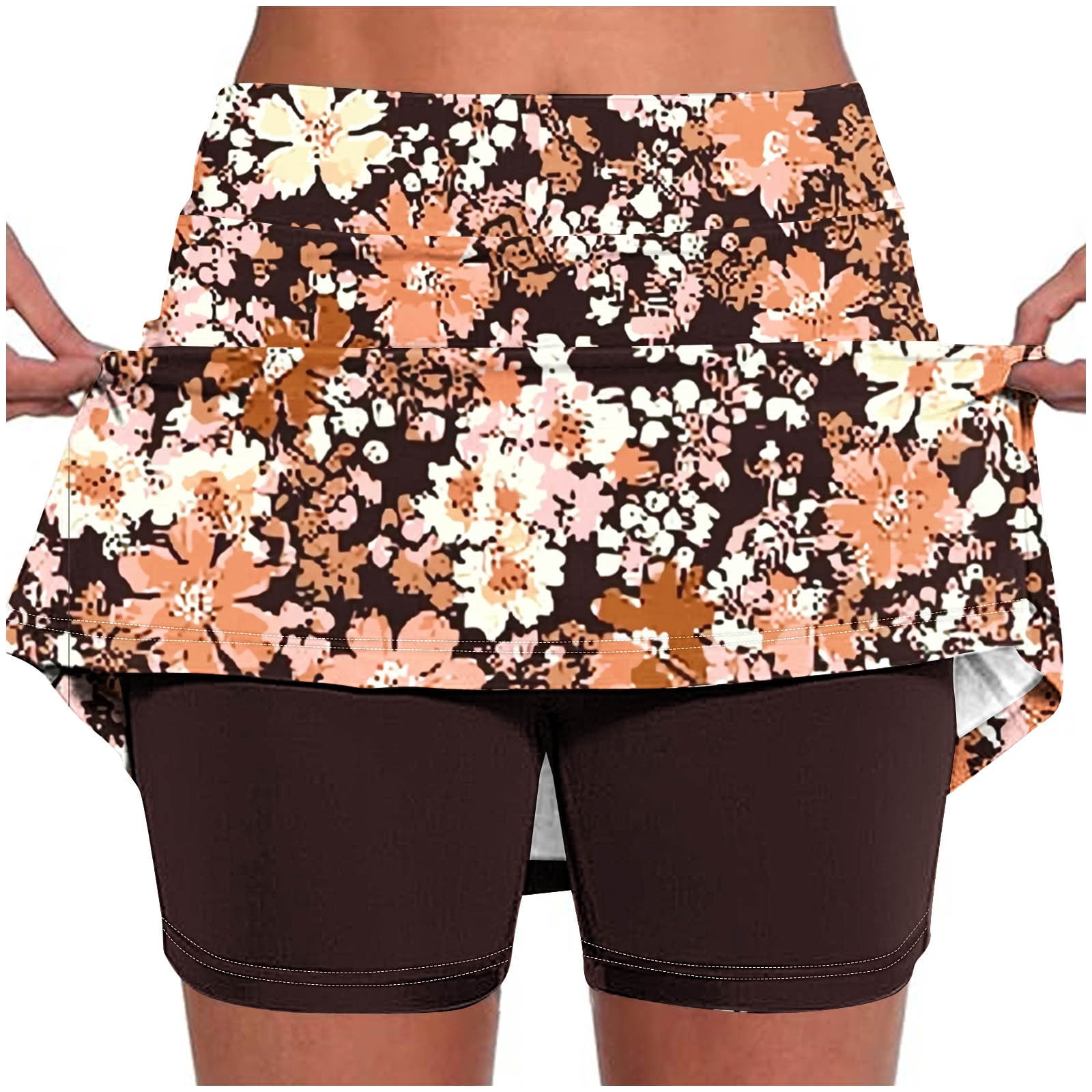 Rezuofi 5 Pcs Elastic Yoga Skorts for Women Solid Color Athletic Tennis ...