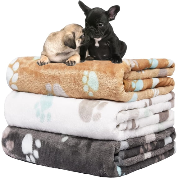 Rezutan Small Dog Blankets 3 Pack for Pet Cat Soft Fuzzy Washable Puppy ...