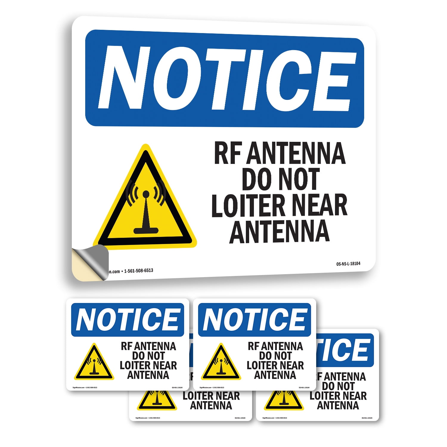 Rf Antenna Do Not Loiter Near Antenna With Symbol OSHA Notice Vinyl ...