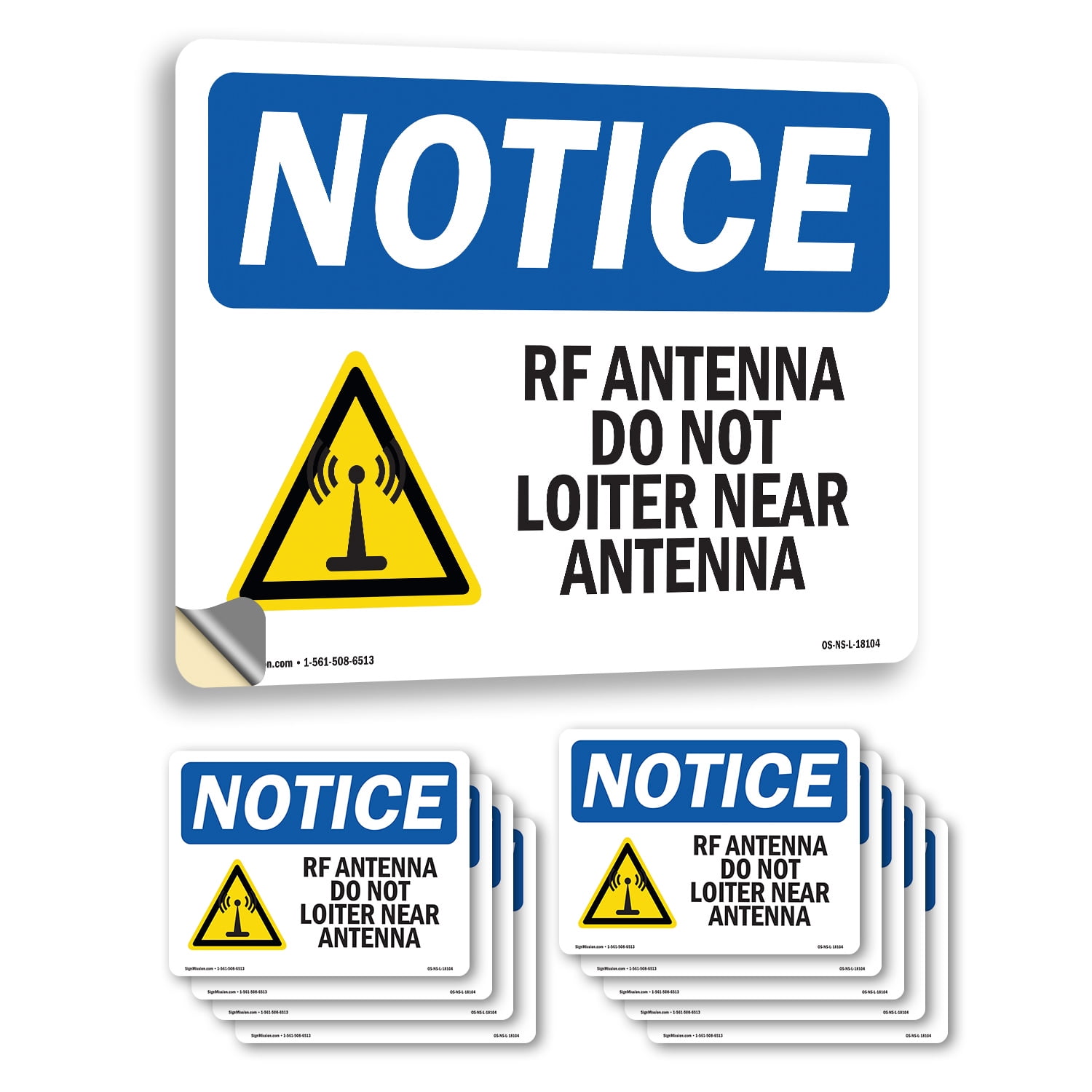 Rf Antenna Do Not Loiter Near Antenna With Symbol OSHA Notice Vinyl ...