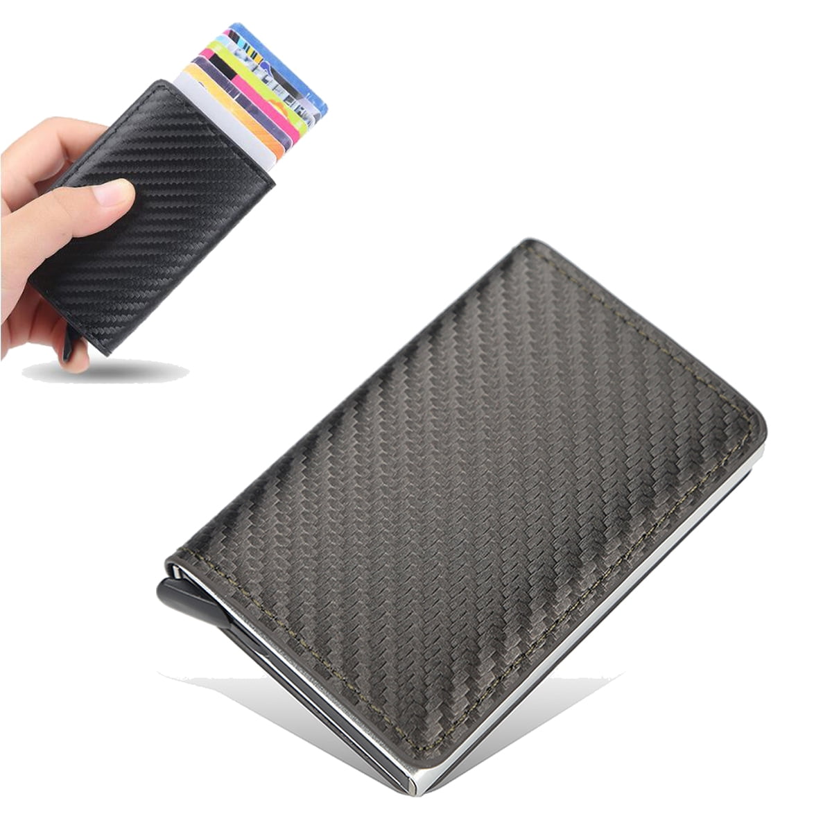 Rfid Blocking Protection Card Holder, Synthetic Leather ID Card Holder ...