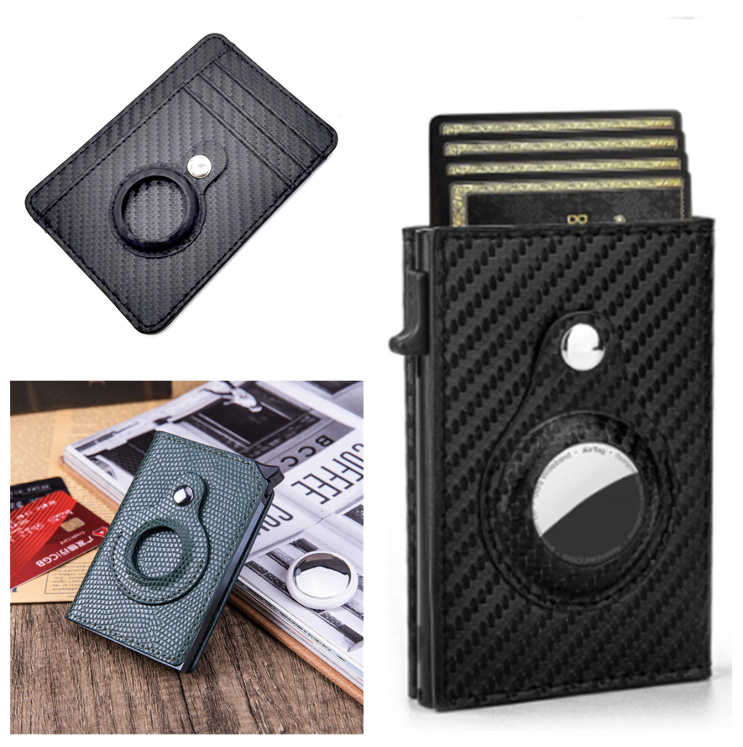 Rfid Card Holder Men Wallets Money Bag Male Black Short Purse Small ...