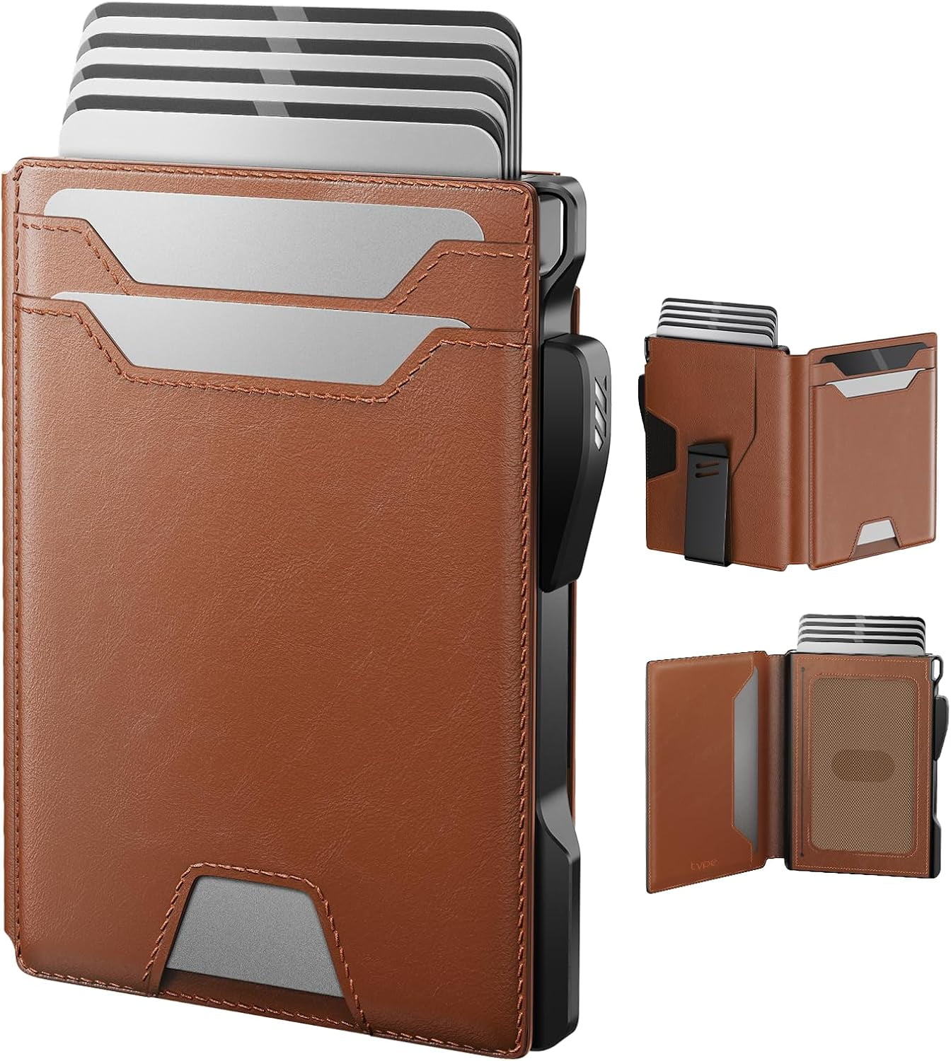 Rfid-blocking Wallet for Men with Money Clip, Slim Leather Bifold, ID ...