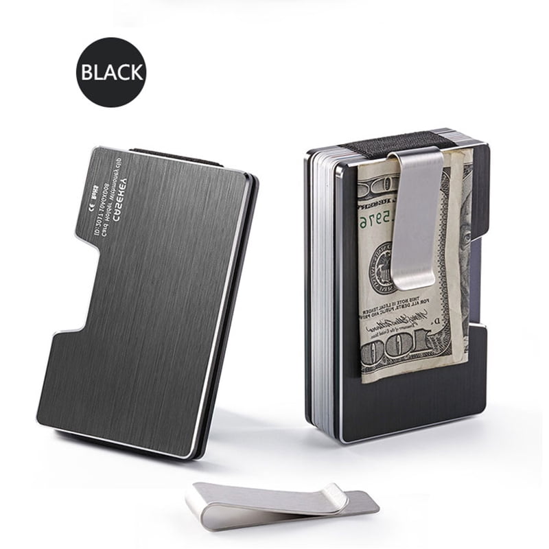 Rfid card holder wallets men women slim thin metal minimalist wallet ...