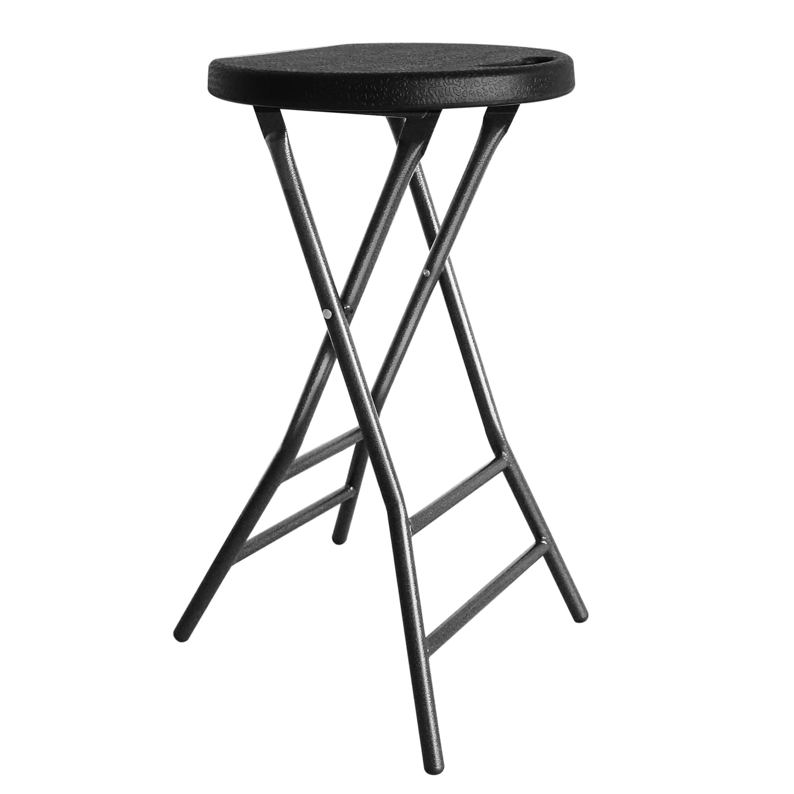 Rfiver Foldable 24-Inch Round Stool with Padded Seat, Strong 300lbs ...