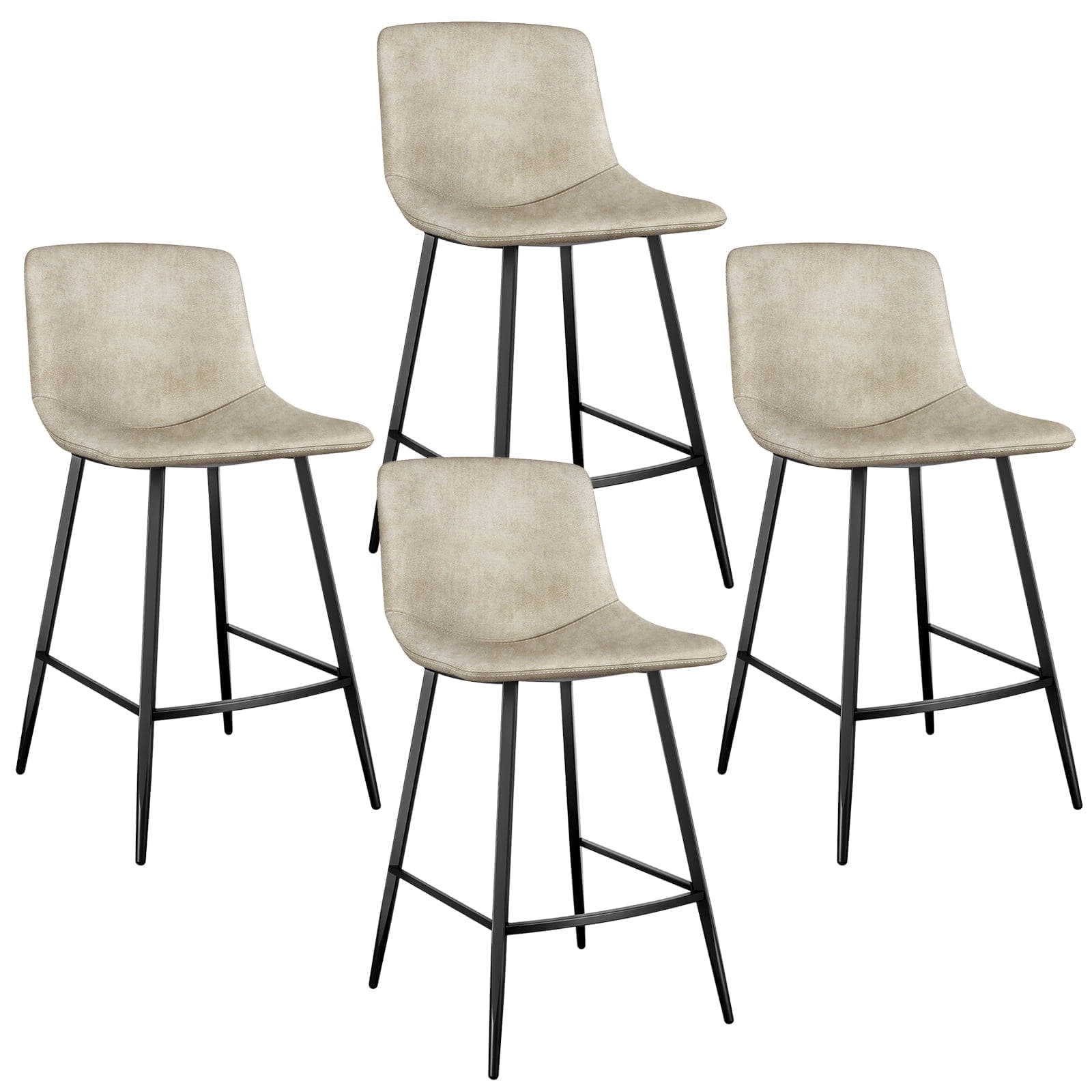 TAVR 600 lbs Counter Height Bar Stools Set of 4, 24 inch Leathaire ...