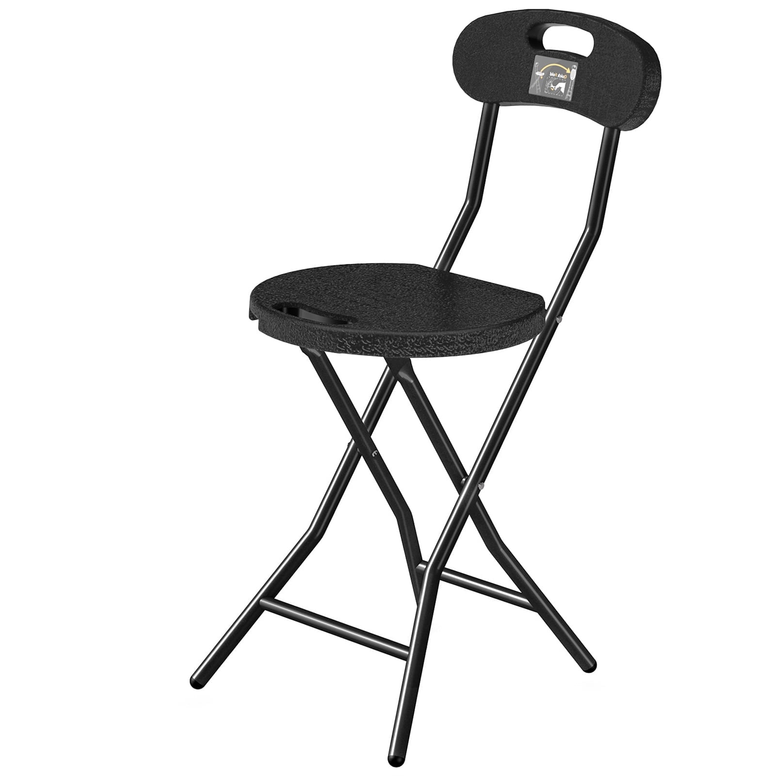 TAVR Folding Stool, 1 Pack 18 inch Folding Bar Stool with Backrest and ...