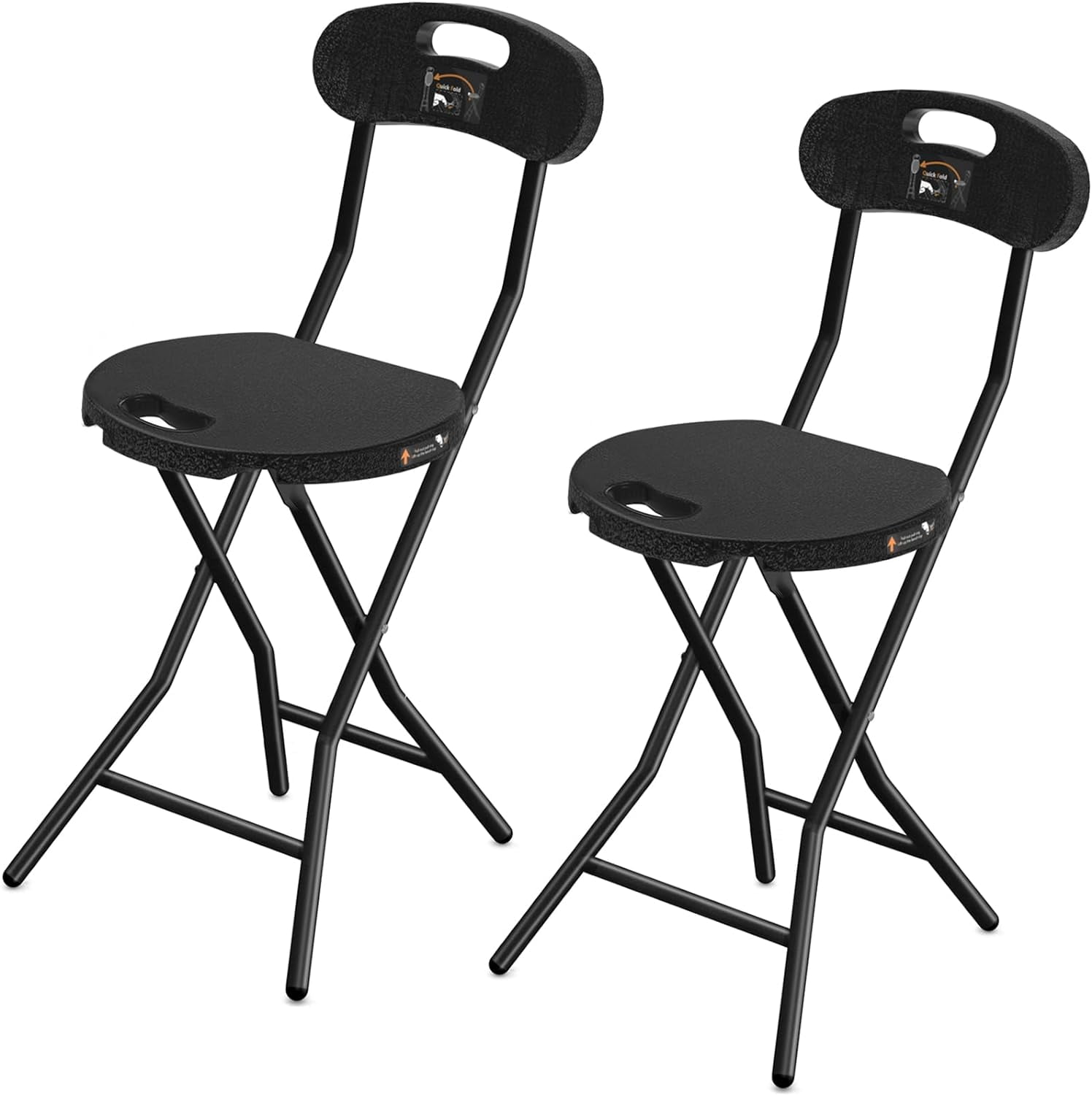 Rfiver Folding Stool with Back, Heavy Duty Foldable Stools for Adults ...