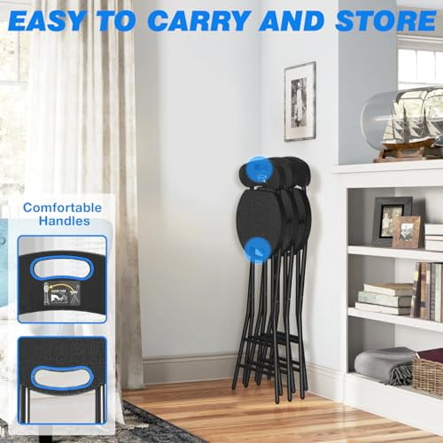 Rfiver Folding Stool with Back, Heavy Duty Foldable Stools for Adults ...