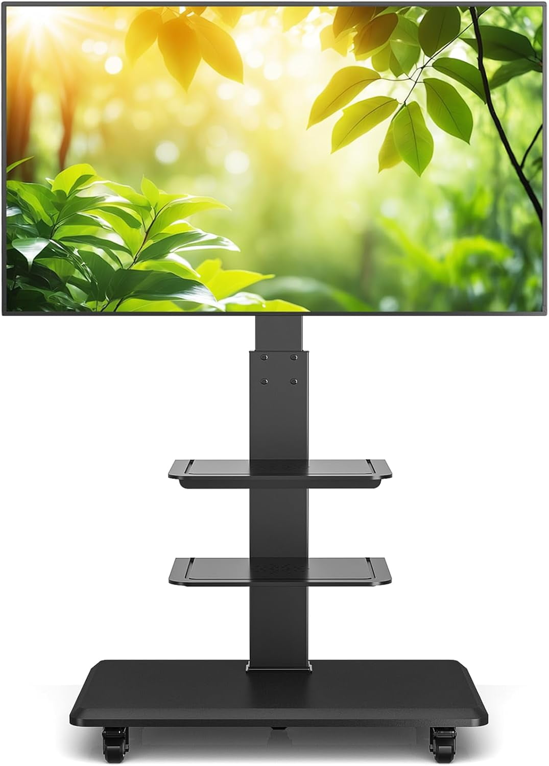 Rfiver Mobile TV Cart Rolling TV Stand for 40-75 Inch Flat/Curved TVs ...