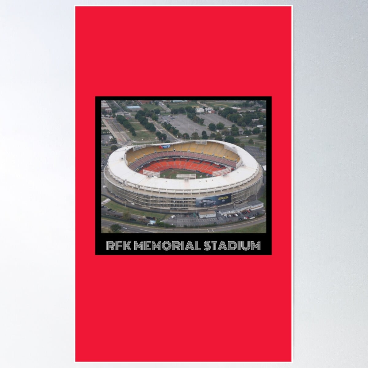 Rfk Memorial Stadium- Senators Red Poster Wall Art, Modern Wall Decor ...