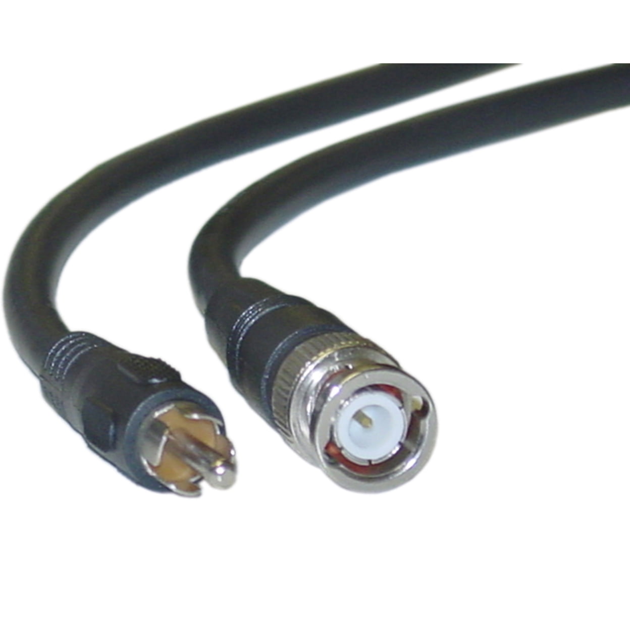 Rg59U Coaxial Bnc To Rca Video Cable, Black, Bnc Male To Rca Male, 75 Ohm, Braid, 12 Foot ...