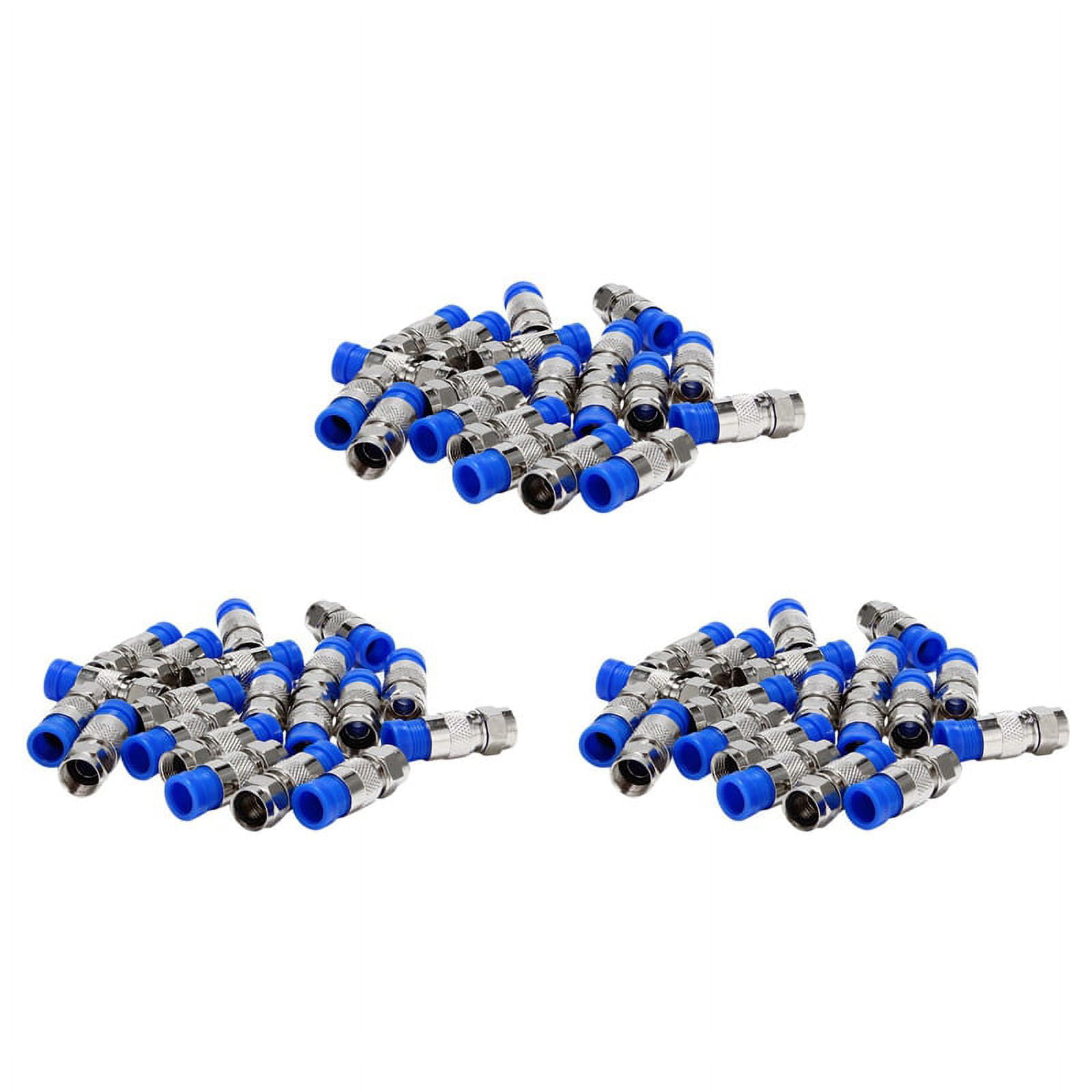 Rg6 F Type Connector Coax Coaxial Compression Fitting 60 Pack (Blue),60 ...