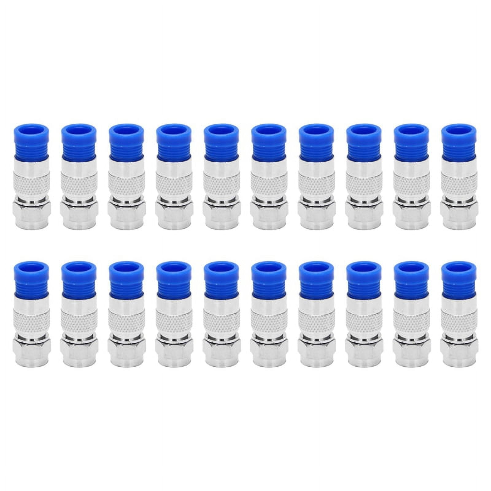 Rg6 F Type Connector Coax Coaxial Compression Fitting 20 Pack (Blue ...
