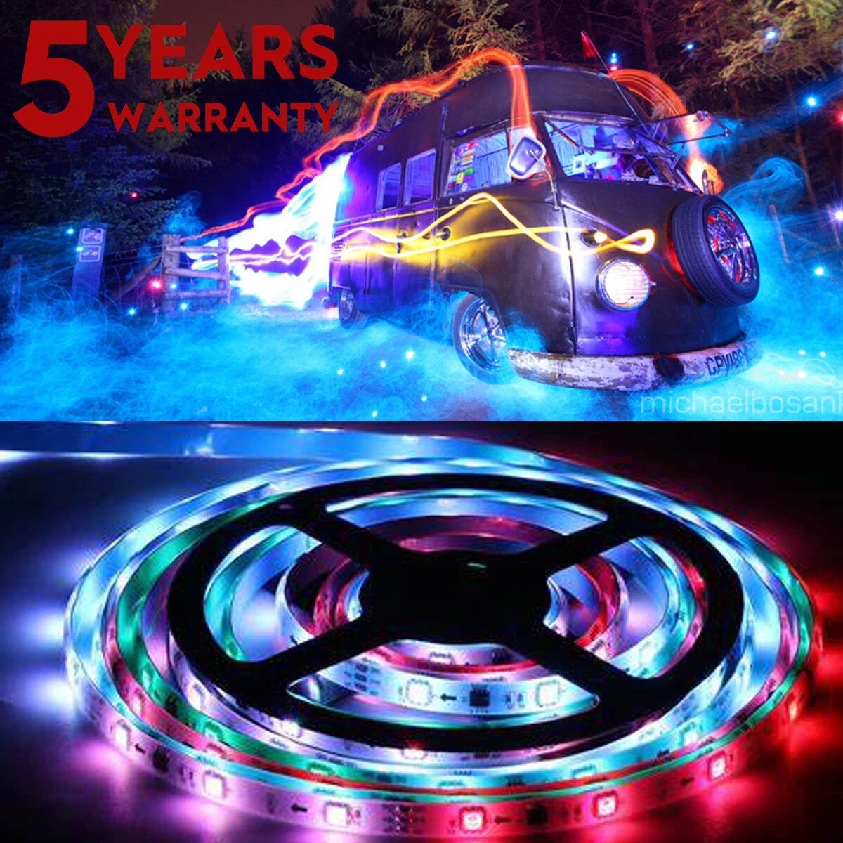 Rgb 300Led Strip Under Car Tube Underglow Underbody Glow System Neon ...