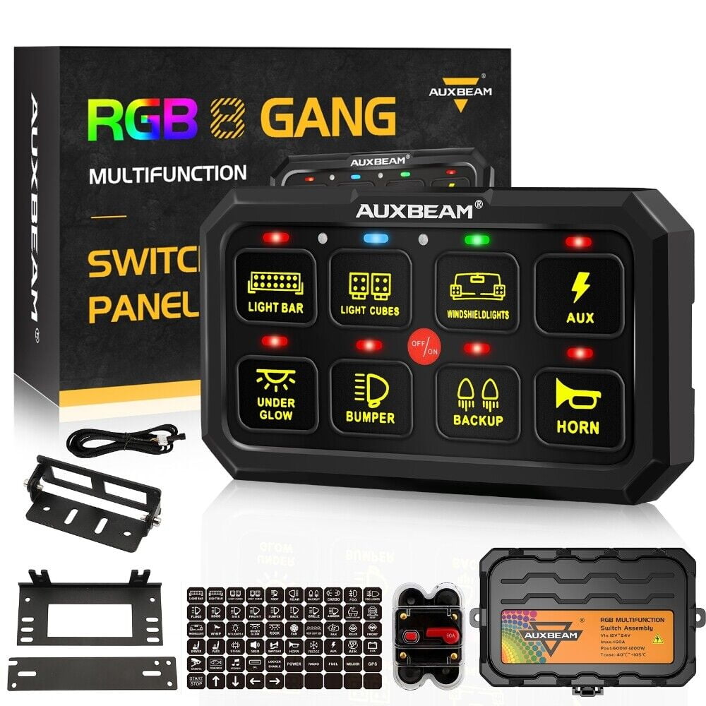 Rgb 8 Gang Switch Panel Led Light Bar Relay System For Toyota Pickup 5 ...