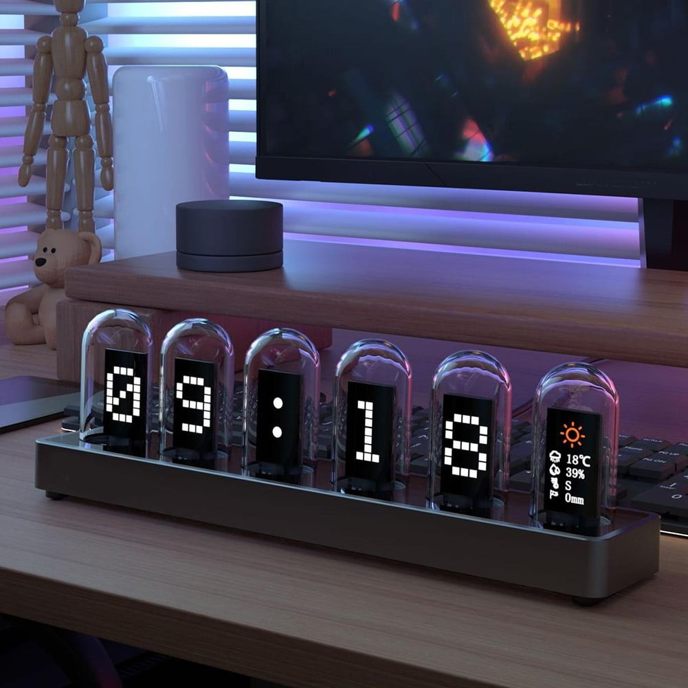 RGB aluminum alloy Nixie Tube Clock DIY Digital Tube Clock RGB Clock ...