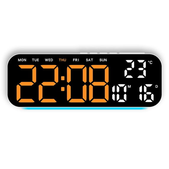 Rgb Ambient Light Alarm Clock: Stylish Desk Clock With Colorful Night ...
