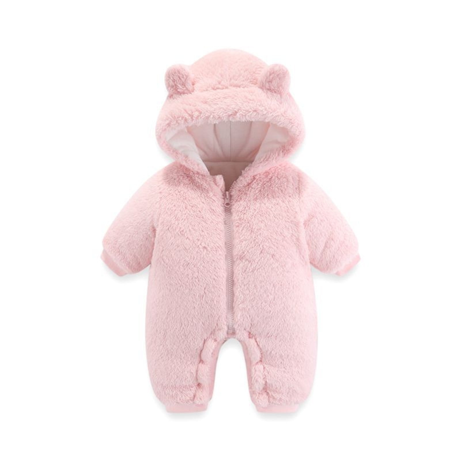 Rgdypko Baby Boys Girls Snowsuit Winter Coat Solid Color Bear Warm Hooded Romper Jumpsuit ...