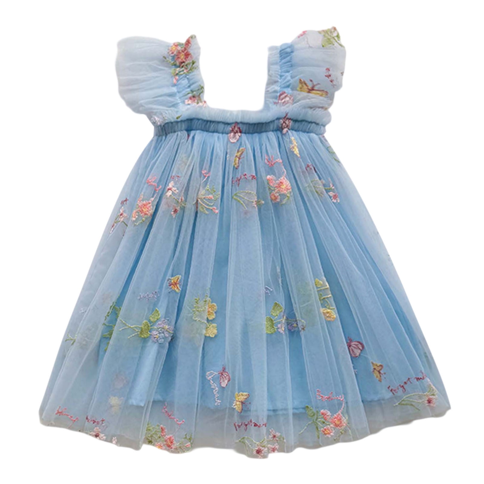 Rgdypko Girls Dresses Toddler Girls Fly Sleeves Embroider Princess ...