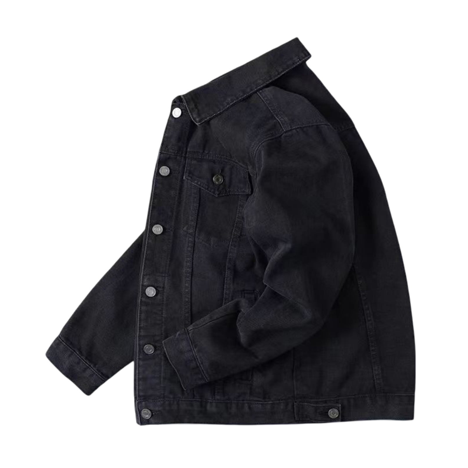 Rggeeun Denim Jackets For Men Spring Fall Outdoor Casual Solid Color ...