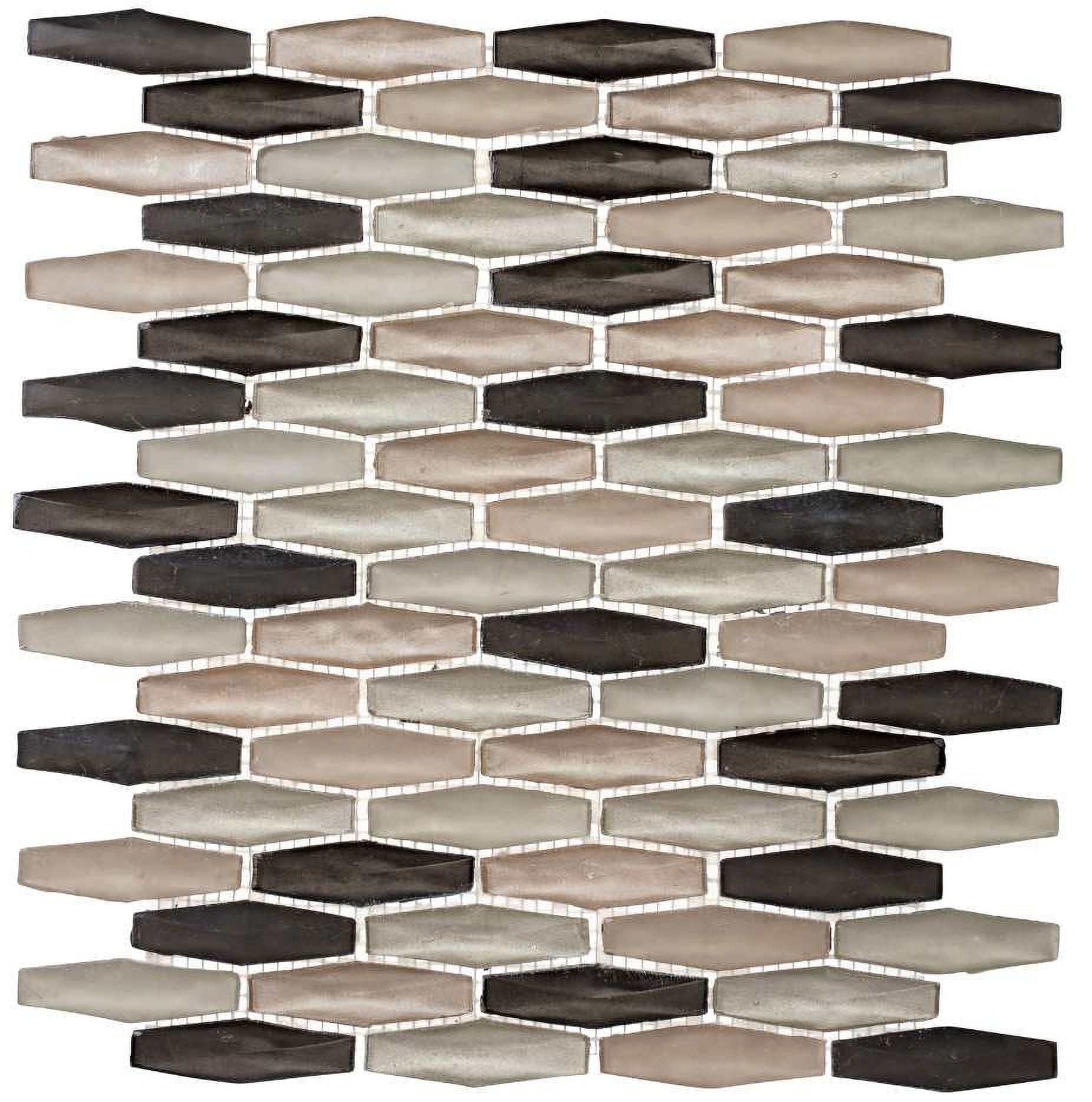 Rhapsody Energy Brown 3-in. Novelty Polished Glass Mosaic Wall and ...