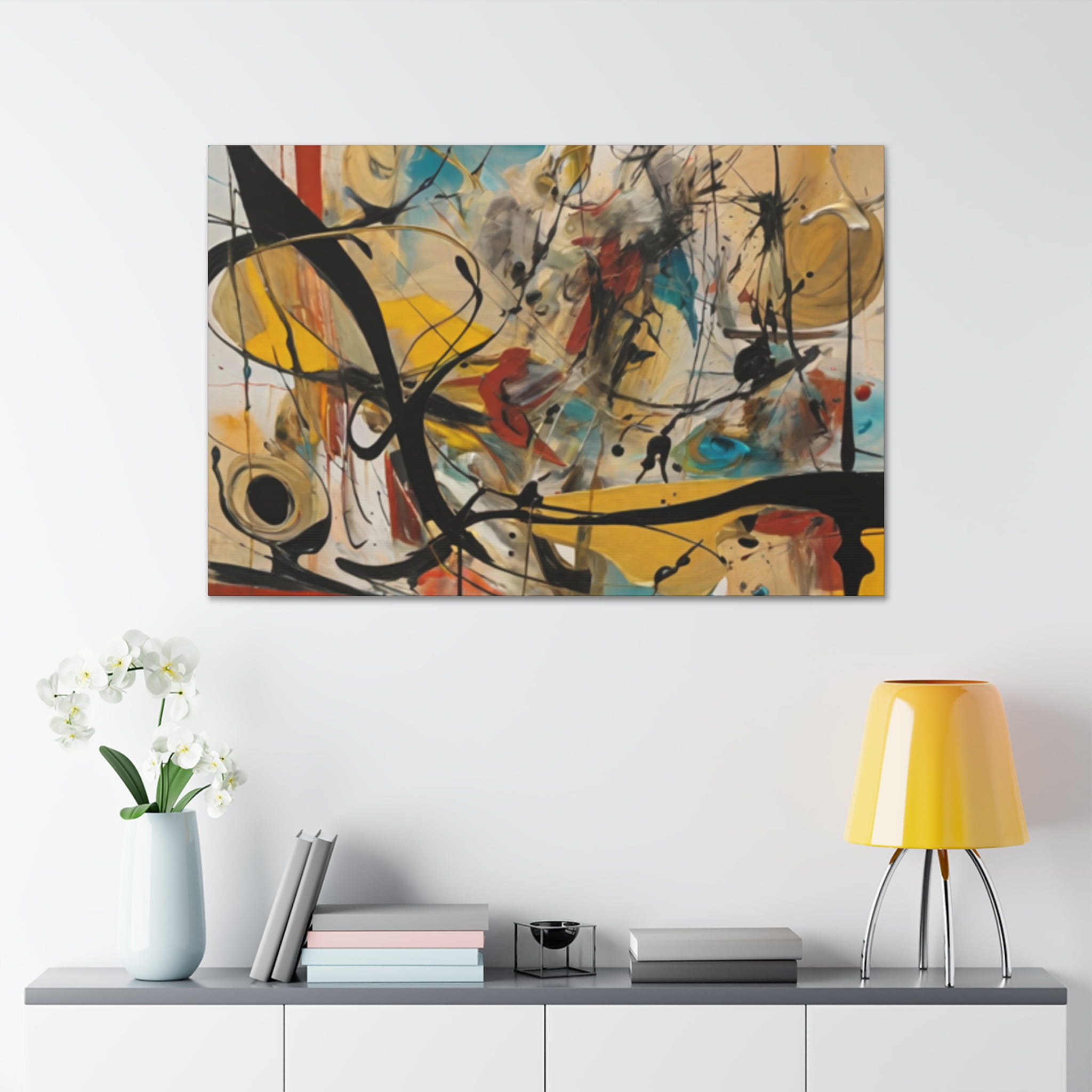 Rhapsody in Blue Abstract Expressionism Canvas Wall Art Designed by Artist - Walmart.com