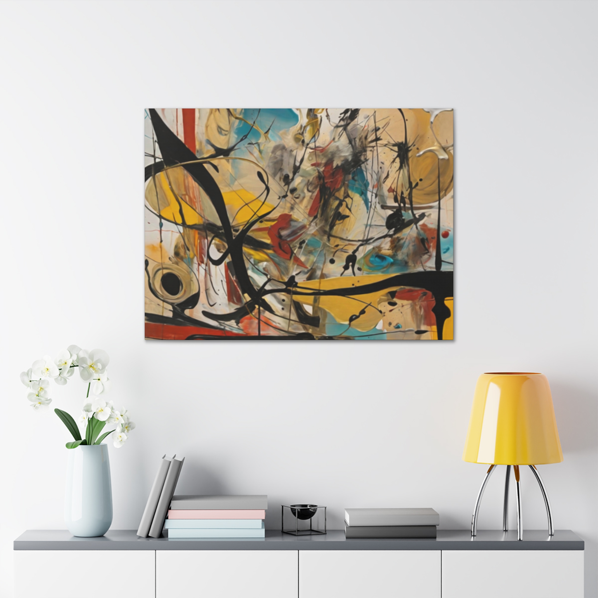 Rhapsody in Blue Abstract Expressionism Canvas Wall Art Designed by Artist - Walmart.com
