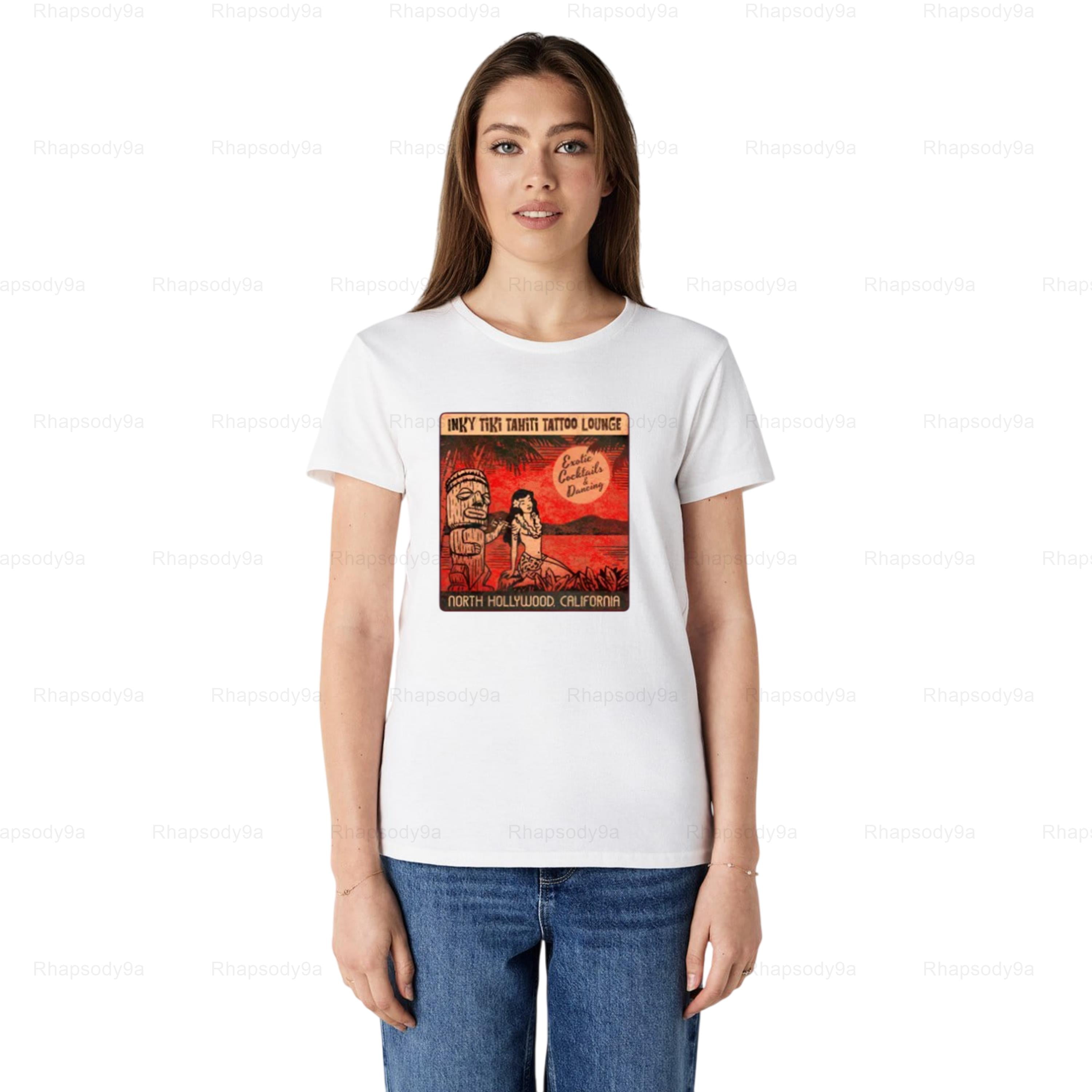 Rhapsody9a Inky Tiki T-shirt with Vintage Polynesian-Inspired Graphic ...