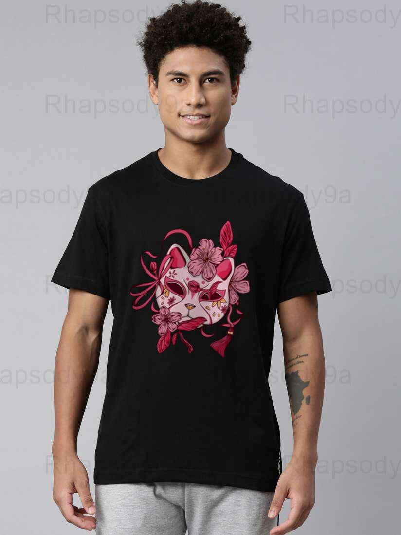 Rhapsody9a Japanese Cat Mask T-shirt with Anime-Inspired Streetwear ...