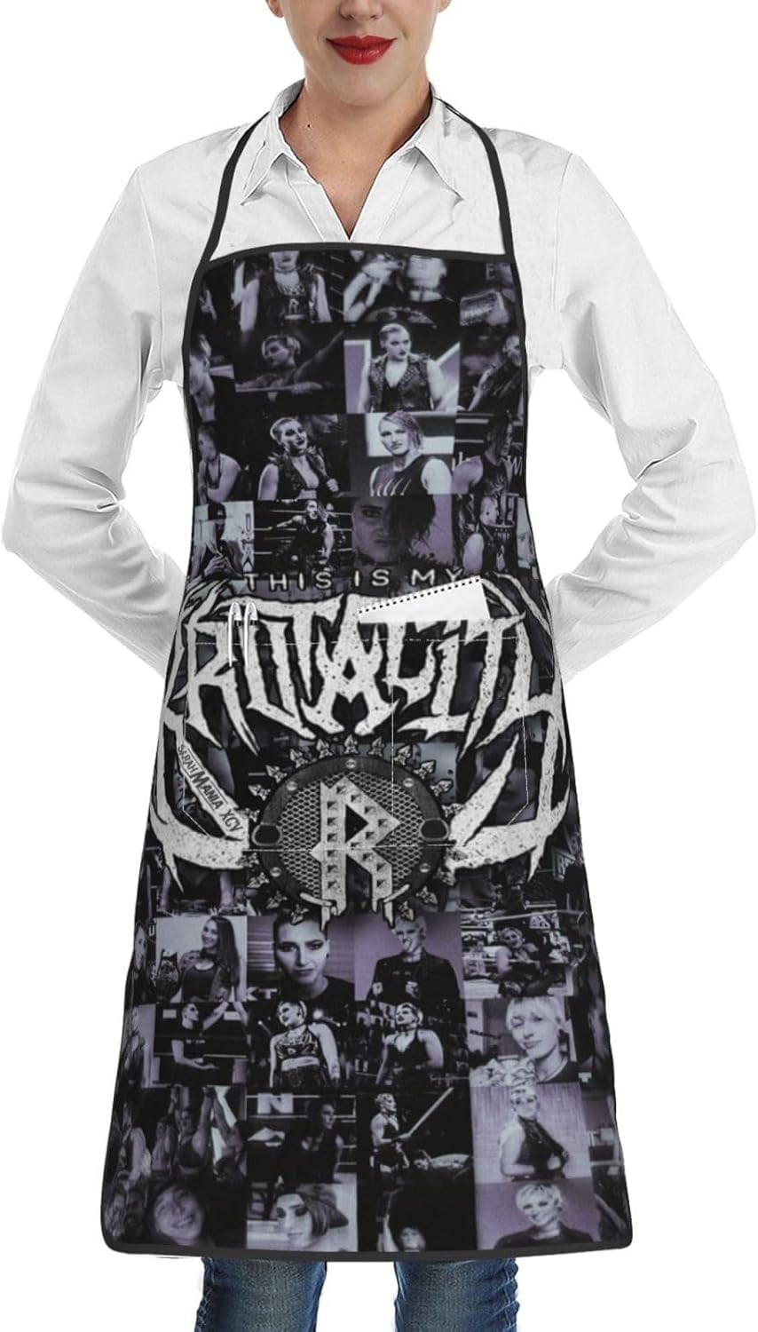 Rhea Ripley Apron, Pocket Kitchen Restaurant Menu Chef For Men And ...