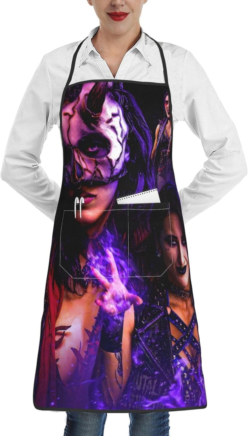 Rhea Ripley Apron, Pocket Kitchen Restaurant Menu Chef For Men And ...