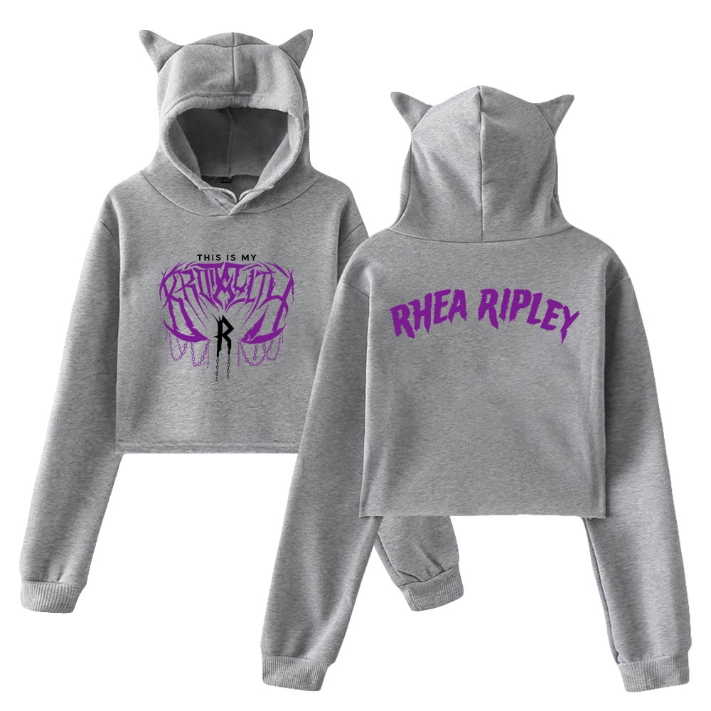 Rhea Ripley Brutality Hoodie Cat Ears Hooded Sweatshirt Long Sleeve ...
