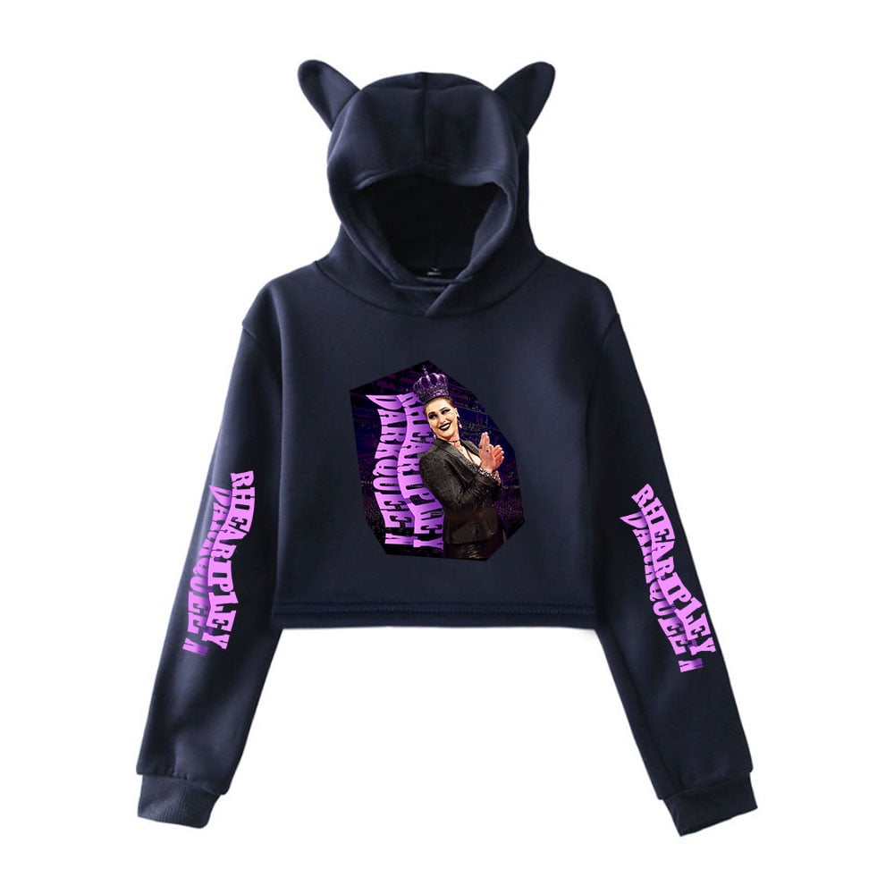 Rhea Ripley Cat Ear Fashion Trendy Women's Short Hoodie Sportswear ...