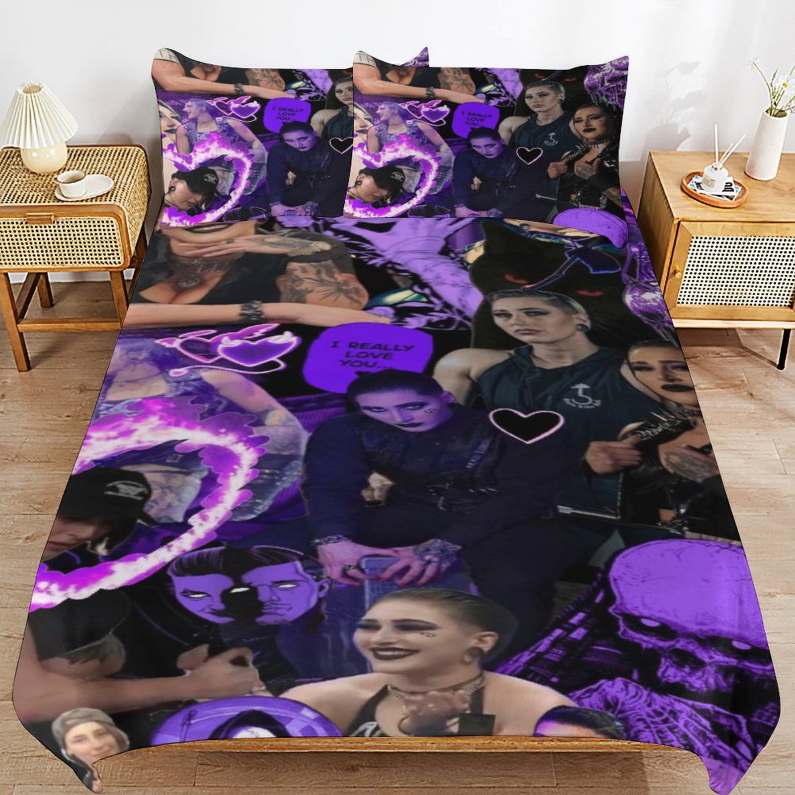 Rhea Ripley Duvet Cover Set 3 Pieces, Ultra Soft Comfortable Graphics ...