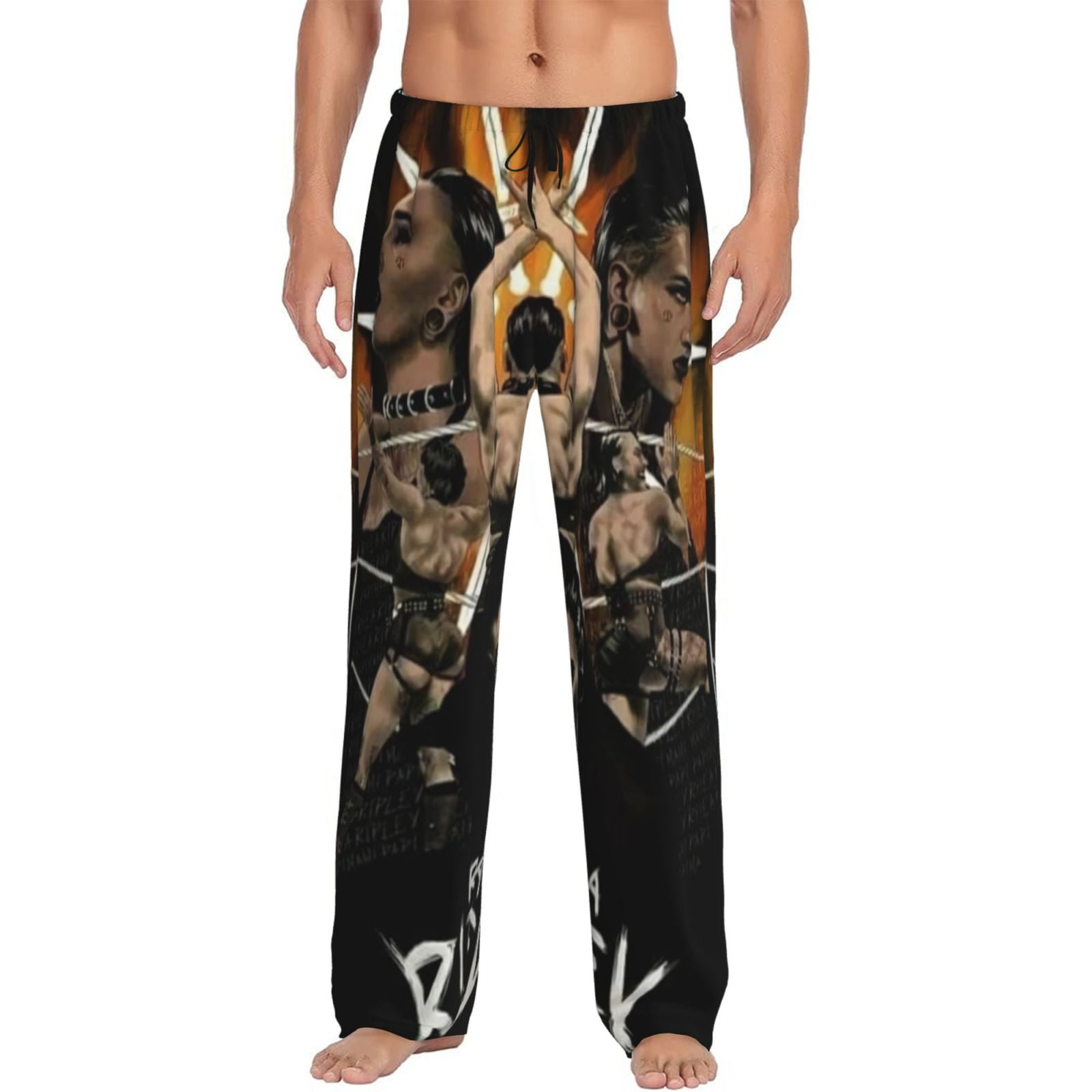 Rhea Ripley Men's Pajama Pants, Soft All Over Print Casual Drawstring ...