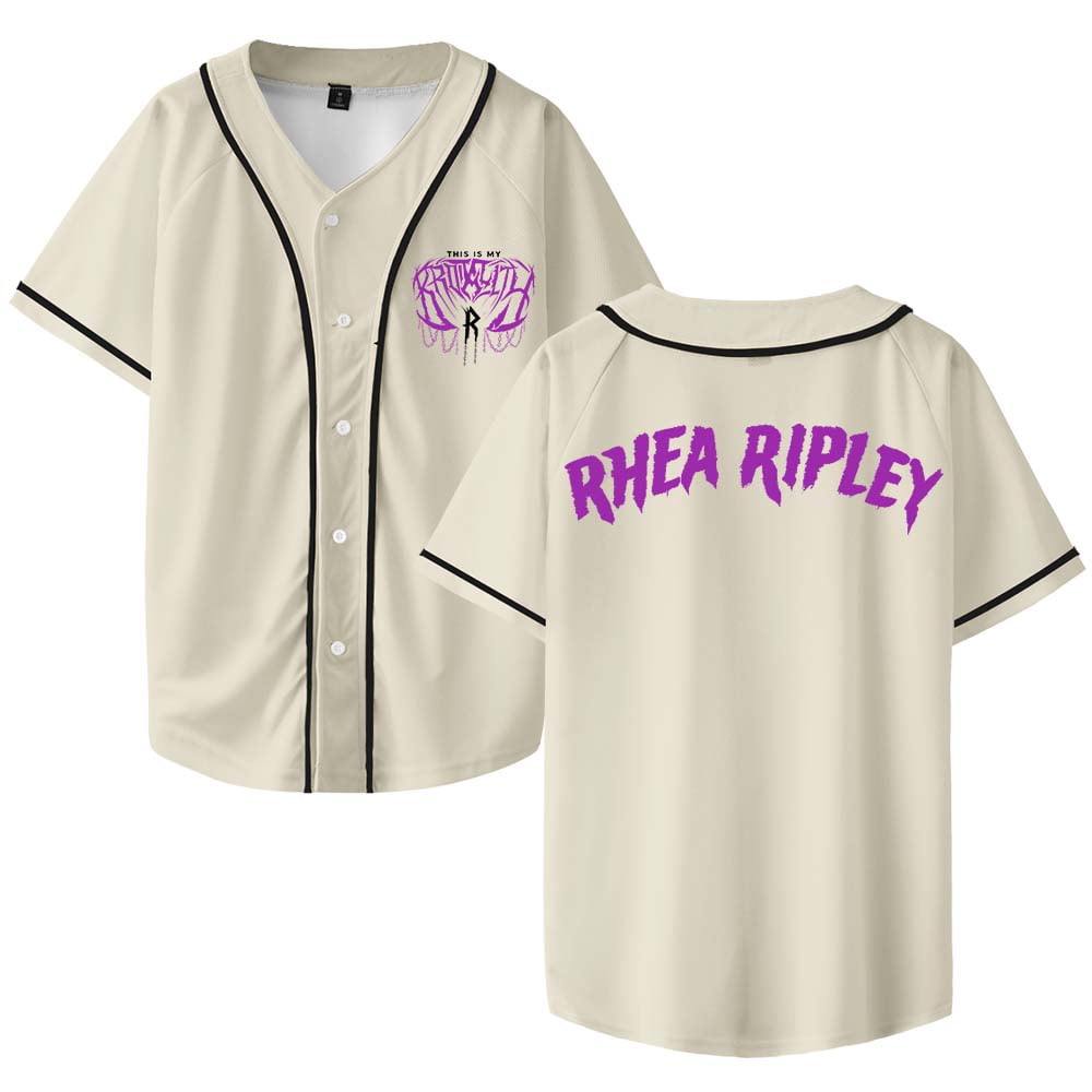 Rhea Ripley Merch Baseball Jersey Shirt V-Neck Women Men Short Sleeve ...