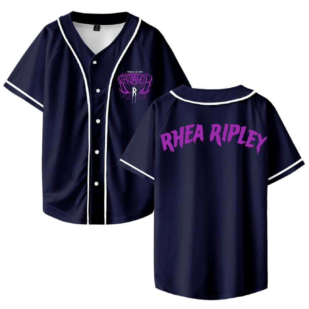Rhea Ripley Merch Baseball Jersey Shirt V-Neck Women Men Short Sleeve ...