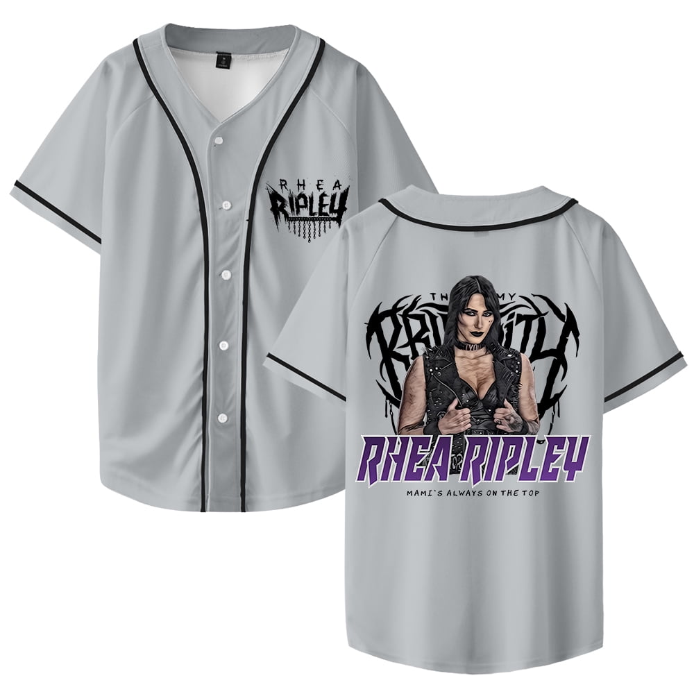 Rhea Ripley Merch Baseball Jersey V-Neck Shirt Women Men Short Sleeve ...