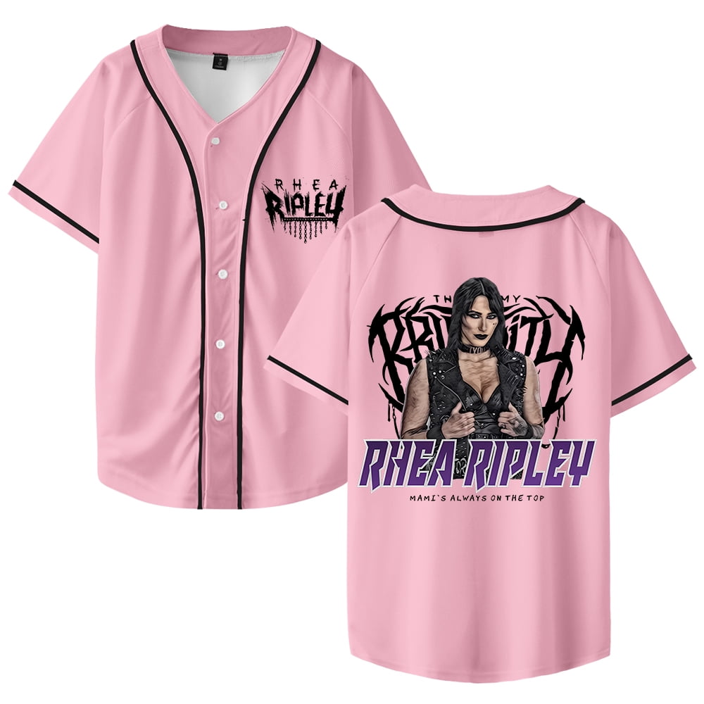 Rhea Ripley Merch Baseball Jersey V-Neck Shirt Women Men Short Sleeve ...