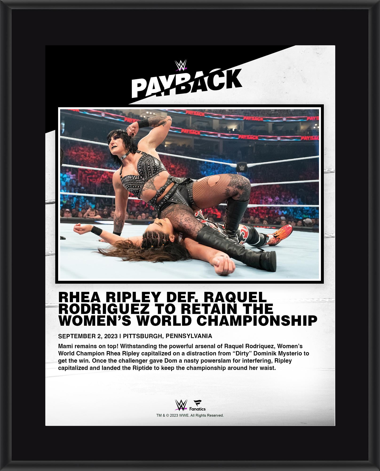 Rhea Ripley WWE 10.5" x 13" 2023 Payback Sublimated Plaque - Walmart.com