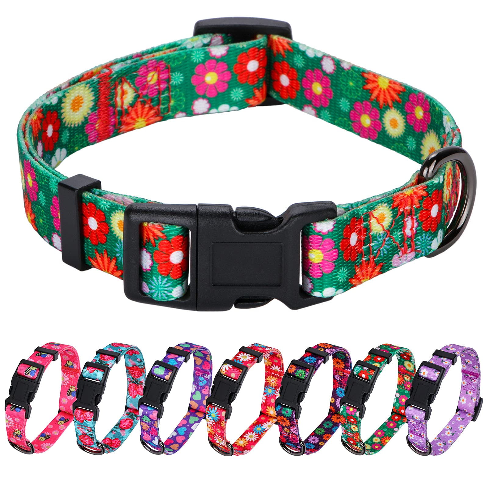 Rhea Rose Girl Dog Collars Summer Daisy Flower Pattern, Female ...