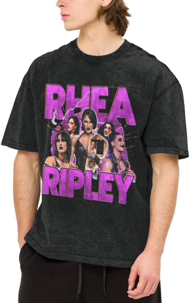 Rhea and Ripley Men's and Women's Vintage Oversized T Shirt Summer ...