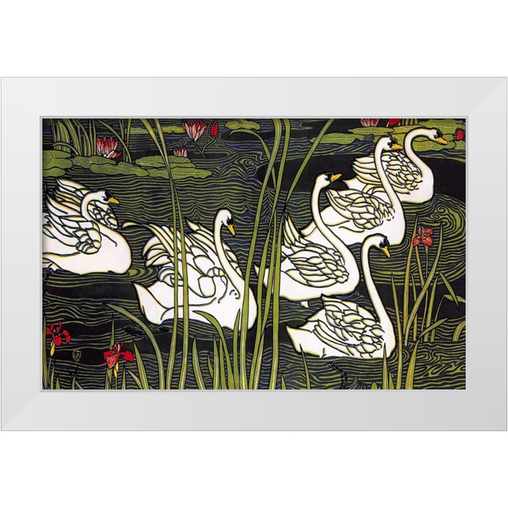 Rhead, Louis 32x22 White Modern Wood Framed Museum Art Print Titled ...