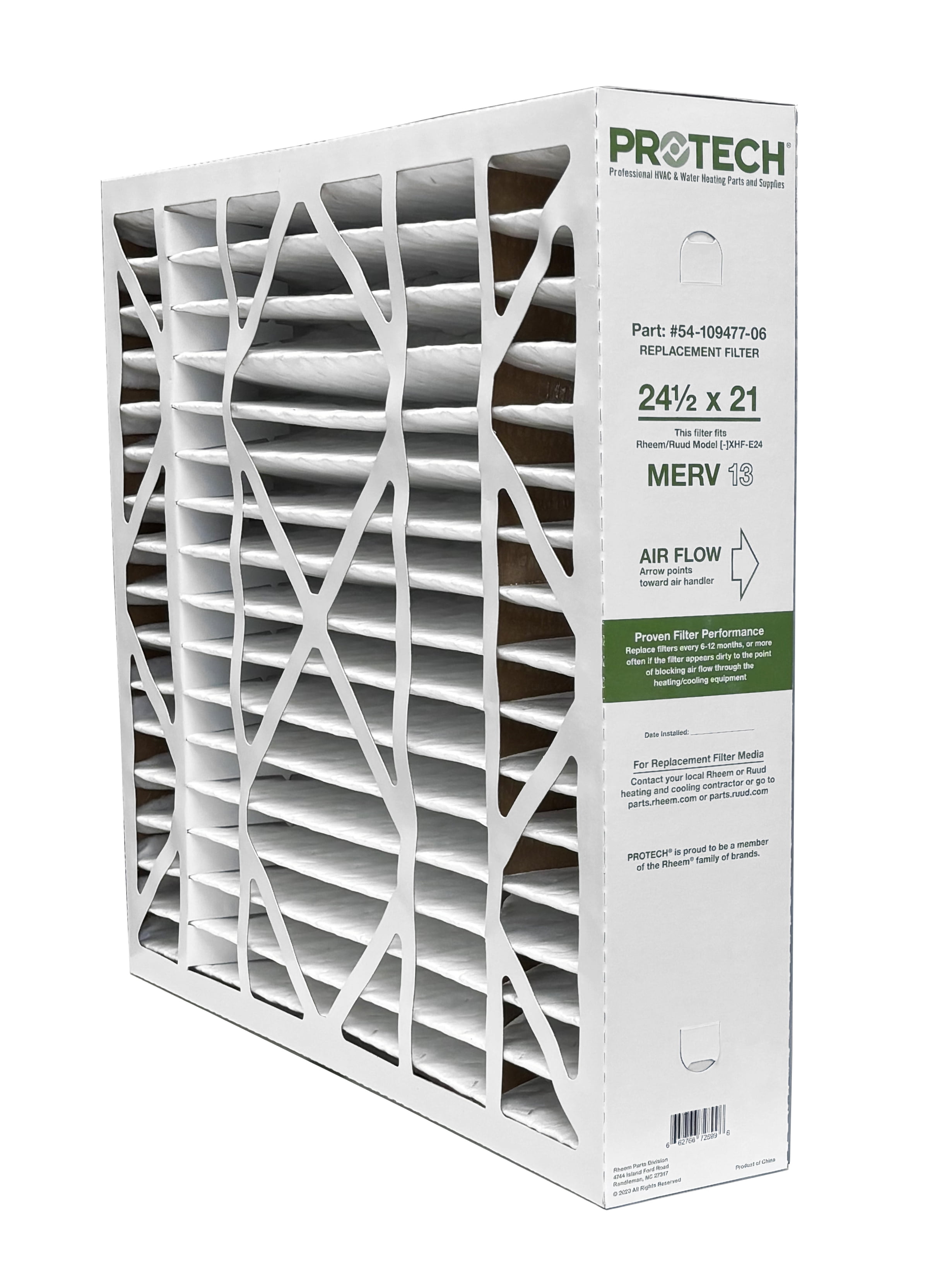 Rheem 54-109477-06 - 21" x 24.50" x 5" Exact-Fit Filter for Air Cleaner ...