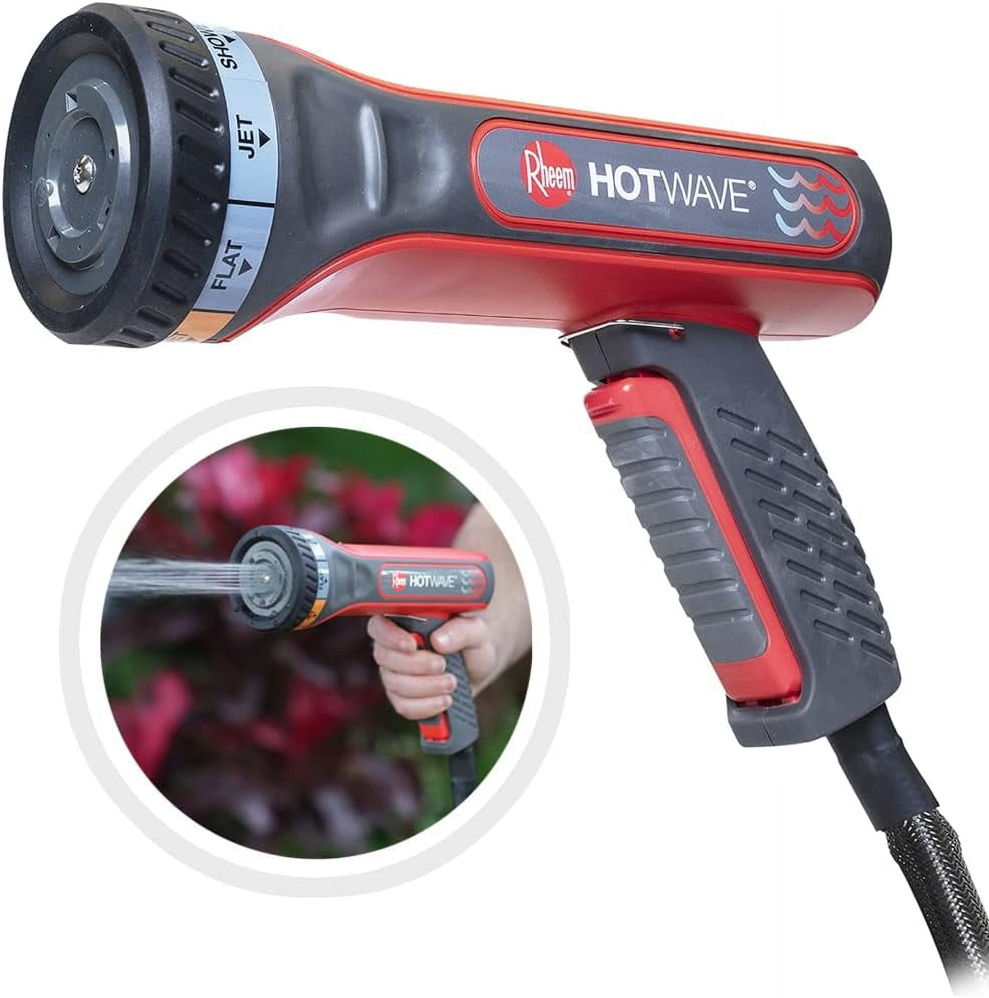 Rheem HotWave Multipurpose Heated Hose Nozzle Sprayer, Red - Walmart.com