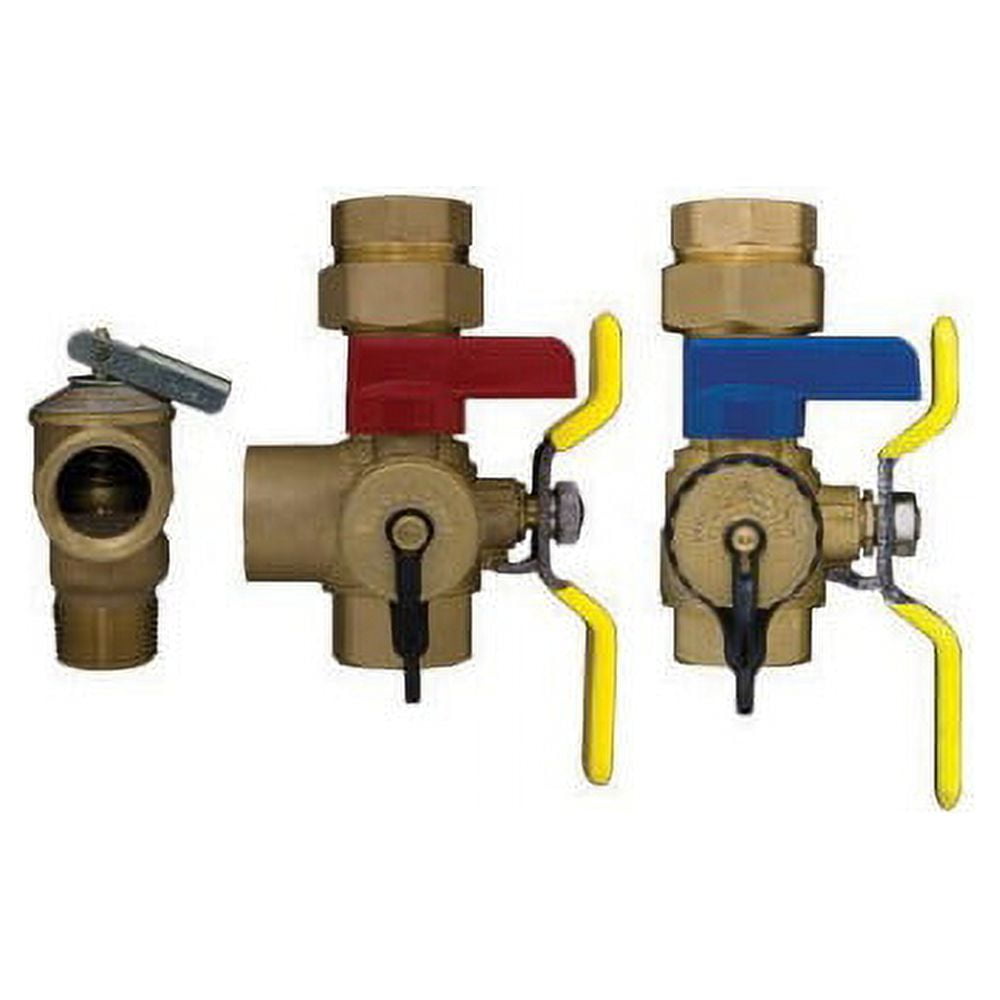 Rheem RTG20220AB Tankless Service Clean Brass Valve Kit with Relief ...