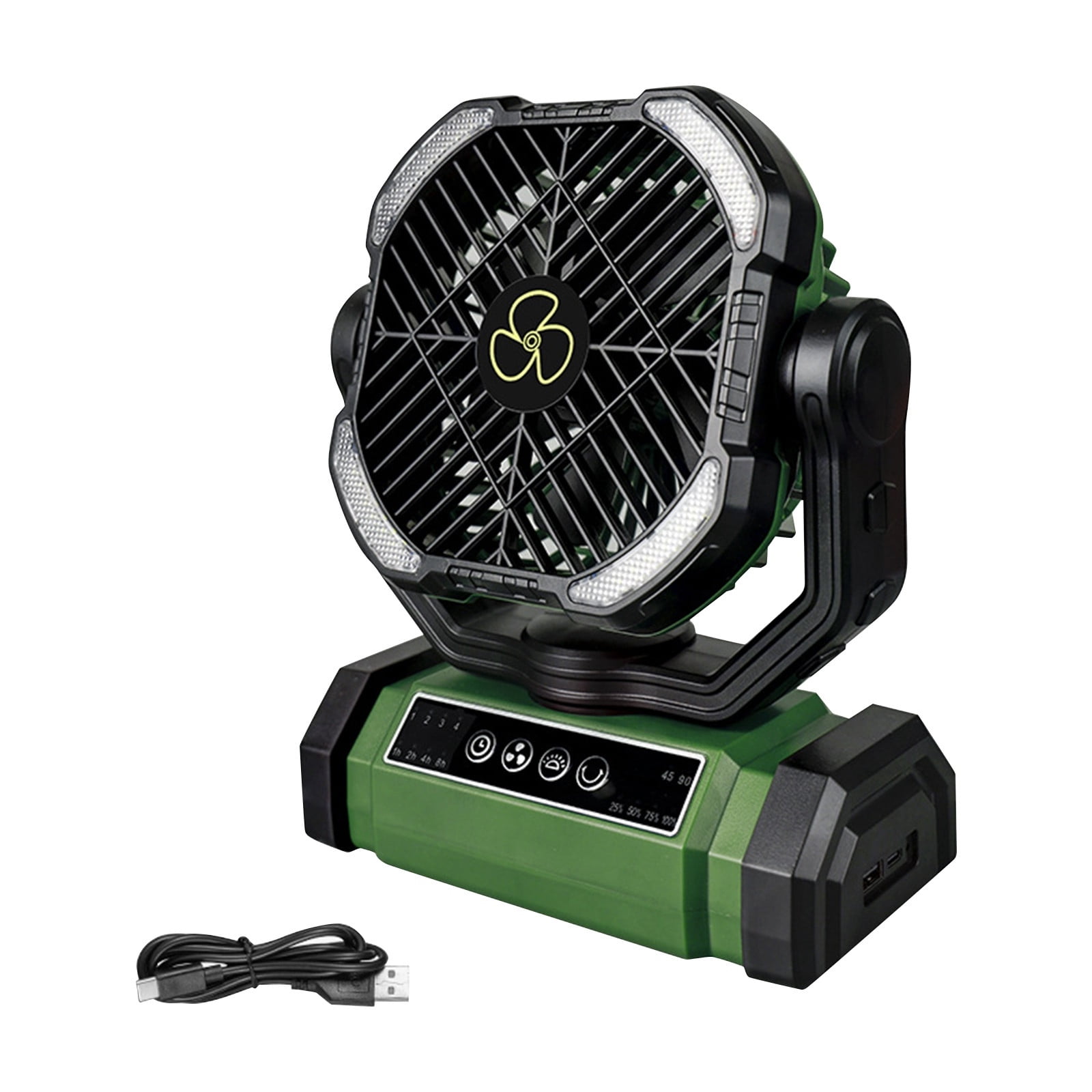 Rheen 20000mAh Small Outdoor Camping Fan Portable Power Bank Fan - 9.45 ...