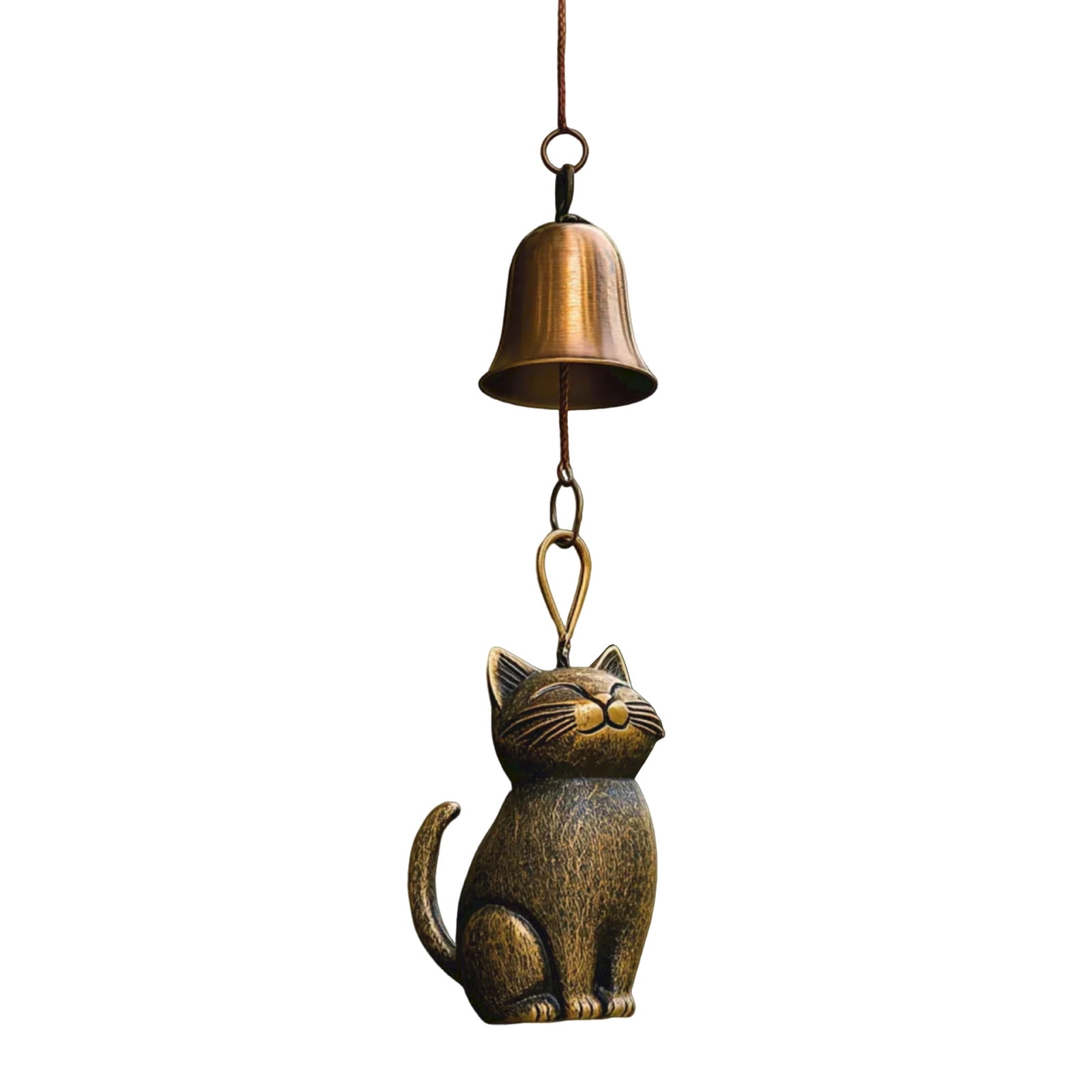 Rheen Cat Wind Chimes, Unique Cat Garden Decoration, Outdoor Cat Statue ...